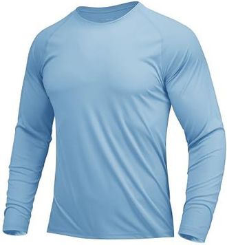 Magcomsen T-Shirt dété UV pour Homme à séchage Rapide à Manches Longues Protection Solaire T-Shirt de survêtement pour la randonnée, la pêche, Les Chemises UPF 