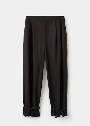 Mango Pantalon bouffant avec nauds chocolat - Femme - 32 - MANGO