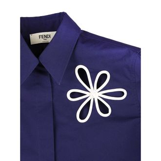 Fendi Flower Cut-Out Shirt - Blue