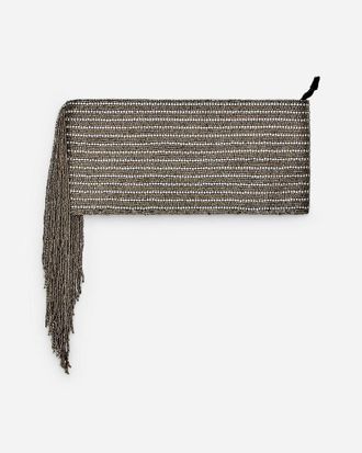 Arket Verzierte Clutch -Silberfarben