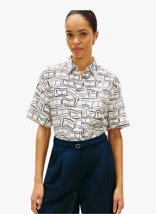 Tommy Hilfiger Chemise courte &agrave; logo en lin