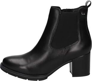 Valleverde 17201 noir chaussures femme bottine talon zip &eacute;lastique cuir, Noir, 39 EU