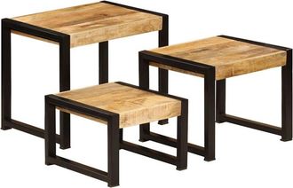 vidaXL Vidaxl - Tables gigognes 3 pcs Bois solide de manguier