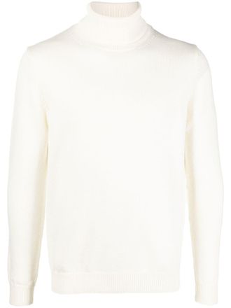 Roberto Collina pull nervuré à col roulé - Tons neutres