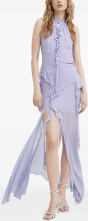 Aniye By robe volantée asymétrique à dos nu - Violet