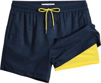 Maamgic Maillot de Bain pour Hommes avec Compression Short de Bain 2 en 1 | 5.5 S&eacute;chage Rapide Short de Natation d&eacute;contract&eacute; Boardshorts avec Pantalon int&eacute;rie