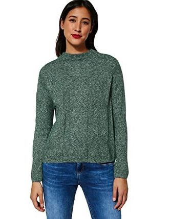 Street One A302182 Pull en Tricot, Dark Clary Menthe Melange, 42 Femme