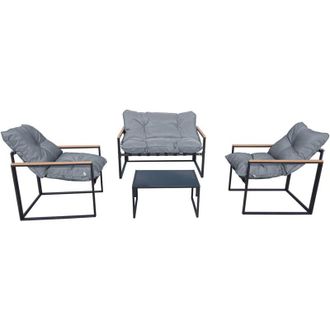 Habitat et Jardin Salon de jardin Jules - 4 places - Gris/Noir
