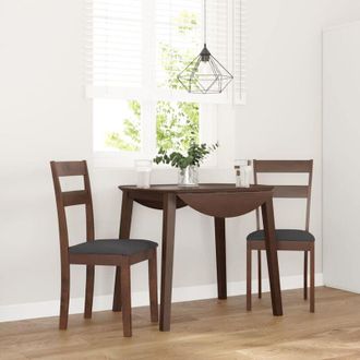 vidaXL Vidaxl - Chaises &agrave; manger coussins 2 pcs marron bois massif caoutchouc