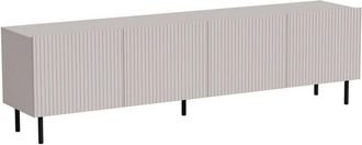 Dmora Priocca TV-Schrank, Wohnzimmer-Sideboard mit vier Flügeltüren, hochgezogen, 200x42 h52 cm, Beige