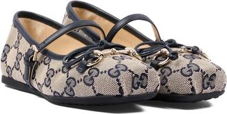 Gucci Horsebit Buckle Logo-pattern Ballet Flats