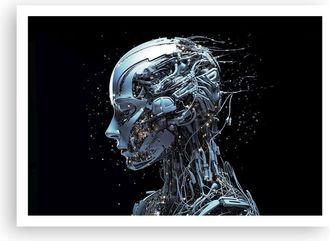 Arttor Poster ohne Rahmen Deko 100x70cm K&uuml;nstliche Intelligenz Roboter Zukunft Wandposter Wanddeko Bild Wand Kunstdruck Wandbilder Dekoration Wohnzimmer Schl