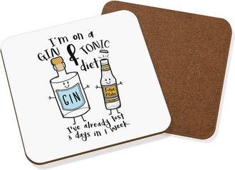 Gift Base Untersetzer mit Aufschrift Im On A Gin And Tonic Diet