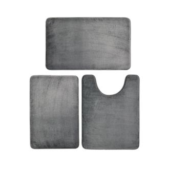 Generic Dreiteilige Toilette, Badematte, Dusche, saugf&auml;higer, Rutschfester Teppich, weich und bequem, Waschk&uuml;che(Dark Gray)