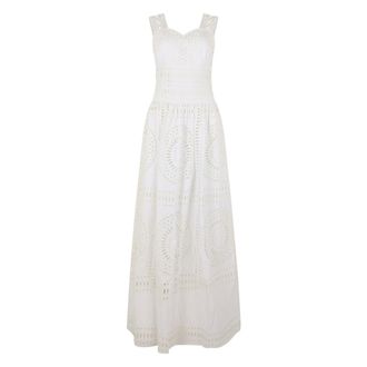 Alberta Ferretti Femme, Robes, Blanc, Taille: 38 FR Pleated Maxi Dress