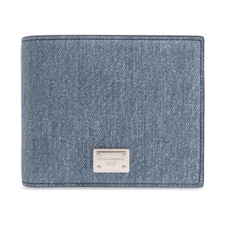 Dolce & Gabbana Leder Geldb&ouml;rse mit Applikation - - Accessories - Herren - Blau - ONE SIZE