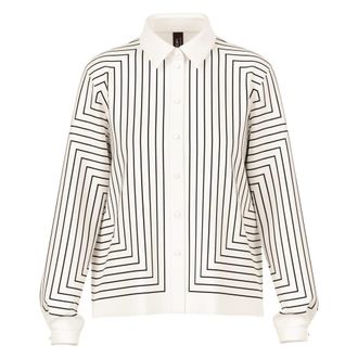 Marc Cain Blouse g&eacute;om&eacute;trique en m&eacute;lange de soie - Femme - Blouses et Chemises - Multicolore - Taille: 40 FR