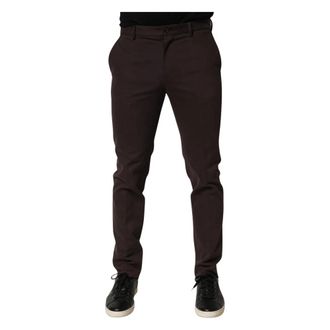 Dolce & Gabbana Baumwoll-Skinny-Leg-Anzughose - - Trousers - Herren - Braun - M