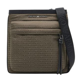 Emporio Armani Monogram Jacquard Crossbody Bag - - Bags - Herren - Gr&uuml;n - ONE SIZE