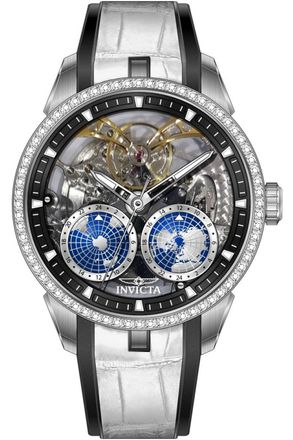 Invicta Objet D Art 70194 Herrenuhr - Mechanisches Uhrwerk - Edelstahl mit silbernem Zifferblatt - 45 mm