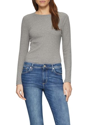 s.Oliver Geripptes Langarmshirt im Slim Fit