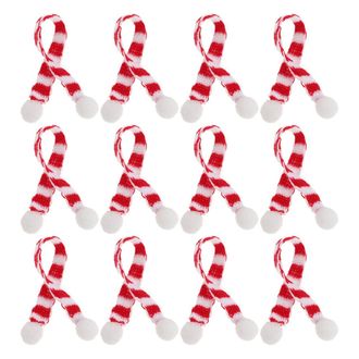 Hemobllo Weihnachtsschal, 12 St&uuml;ck Schal Weihnachten, Weihnachtsmannschals Aus Filz, Schneemann Zum Basteln Weihnachtsweinbeutel Weihnachtspuppen-Basteldekorat