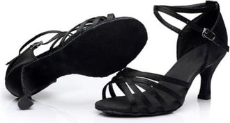 IFUNDOM Sandales Talons Femmes &Eacute;t&eacute; Soft-Soled Chaussures Danse Latine Noir Confortables Ajustables