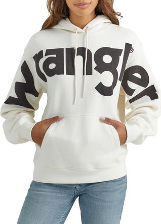 Wrangler Damen Womens Retro Hoodie Sweatshirt Kapuzenpullover, Weiss/opulenter Garten, XL