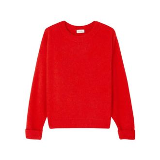 American Vintage Femme, Pulls, Rouge, Taille: 38 FR Pull à Col Bateau Vintage Manches Longues