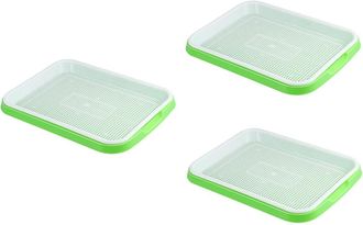 Cabilock Hydrokultur Keimschale Aus Kunststoff 3 Stück Für Erdloses Gemüseanzucht Tablett Indoor Garten Tragbar Langlebig Atmungsaktiv Wassersparend