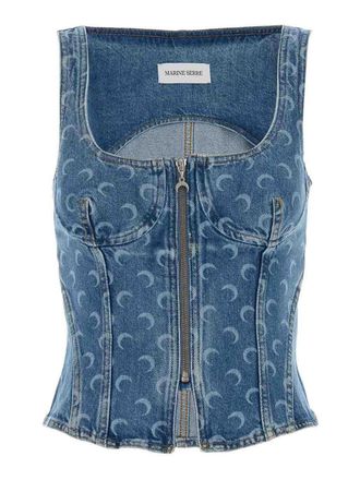 Marine Serre Top - Bleu