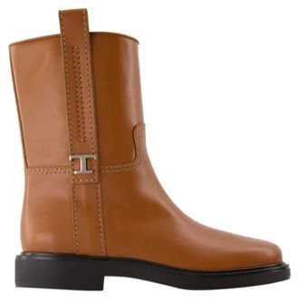 Tod's Femme, Chaussures, Brun, Taille: 38 EU Cuir bottes-et-bottines