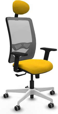 Piqueras y Crespo Telearbeitssessel Zulema mit 2D-Armen, h&ouml;henverstellbarer Lendenwirbelst&uuml;tze und festem Kopfteil, ausgestattet mit 3 Positionen und Schneidschaum, Gra