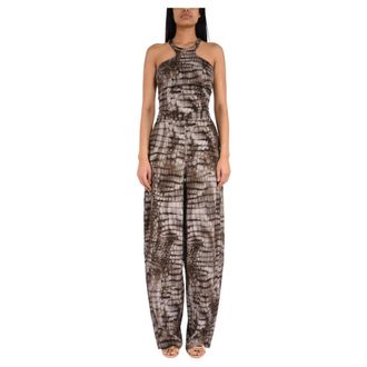 Elisabetta Franchi Femme, Combinaisons et Ensembles, Brun, Taille: 44 FR Combinaison l&eacute;g&egrave;re en jersey avec imprim&eacute; alligator