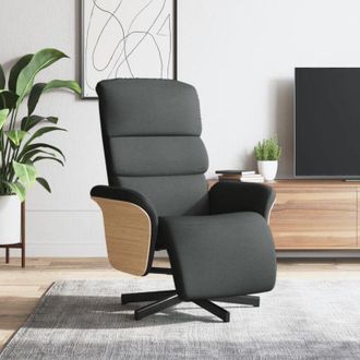 vidaXL Vidaxl - Fauteuil inclinable avec repose-pieds gris fonc&eacute; tissu