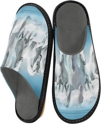 HMZXZ Pantoufles de course à pied pour homme et femme - Motif cheval aquarelle, multicolore, 38/39 EU