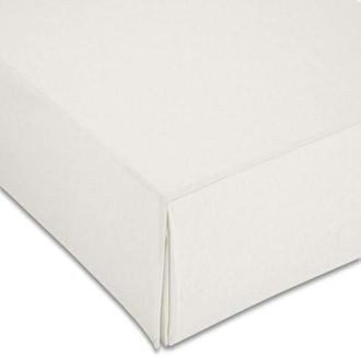 Estoralis | LONETA | Abdeckung für Boxspringsysteme | Unifarbener Canvas-Stoff | Farbe - schmutzige weiße | Für 150 cm. Bett. (150 x 200 cm. Breite x Höhe) | Hö