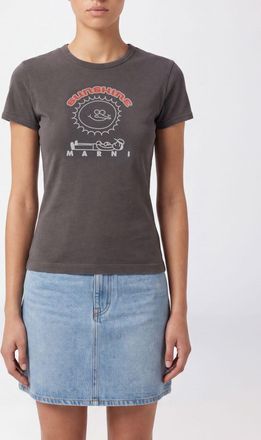 Marni T-shirt slim en coton avec logo contrastant imprim&eacute;