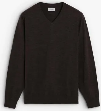 Scalpers Pull classique en maille à col en V - Bordeaux-Rouge