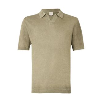 120% Lino Homme, Tops, Vert, Taille: XL Polo en lin