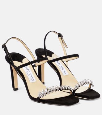 Jimmy Choo London Sandalen Meira 85 aus Veloursleder