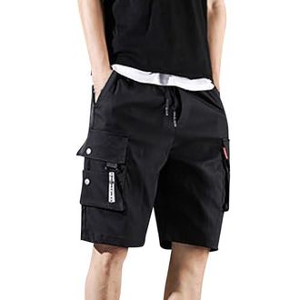 Generic Short de loisirs d&eacute;t&eacute; pour homme - Coupe ample - Confortable - Avec poche - Pour un usage quotidien avec des t-shirts - Respirant et l&eacute;ger, Noir, 4XL