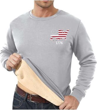 Generic Manteau en peluche pour homme - Printemps et automne hiver - Imprimé 2D - Drapeau national rétro - Mode - Velours épais - Col rond - Sans capuche - Ca