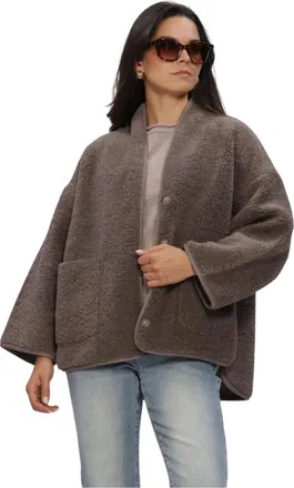 Knit-ted Damen, Jacken, Braun, L/XLGr&ouml;&szlig;e