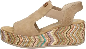 Rieker Femme, Chaussures, Beige, Taille: 41 EU Sandales &agrave; Talons Hauts