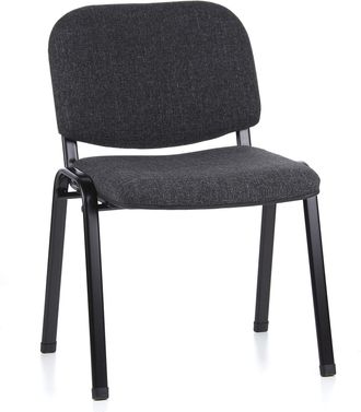hjh OFFICE 704020 Besucherstuhl XT 600 Stoff Anthrazit/Schwarz Konferenzstuhl bequem gepolstert, stapelbar, Metallgestell