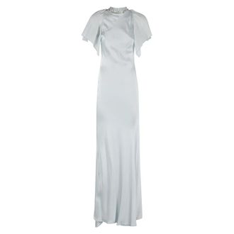 Amen Satin Kleid - - Dresses - Damen - Blau - M