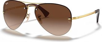 Ray-Ban Rb3449 Sonnenbrillen Arista Gold Fassung Braun Glas 59-14