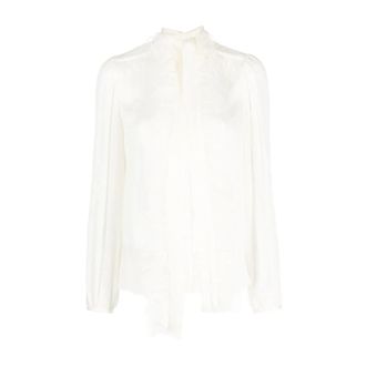 Twinset Elegante Blaue Langarmshirt - - Blouses & Shirts - Damen - Wei&szlig; - S