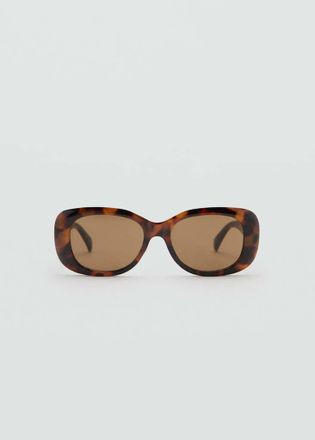 Mango Lunettes de soleil monture rectangulaire chocolat - Femme - Taille unique - MANGO